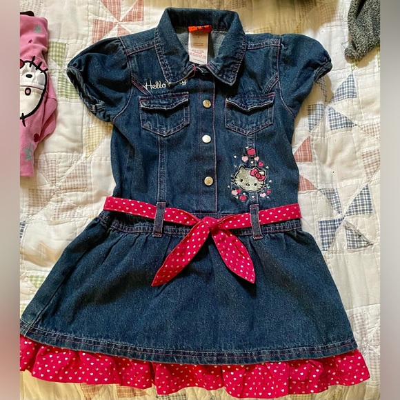 Dresses | Hello Kitty Denim Dress | Poshmark